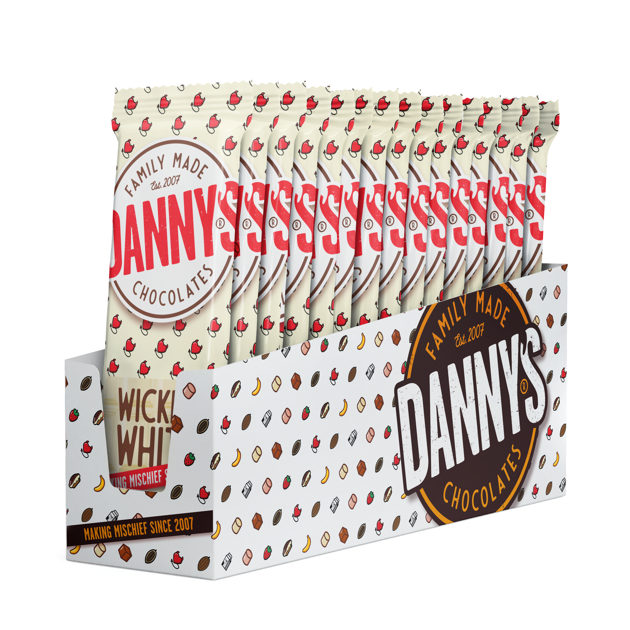 Wicked White - Danny's Mini Chocolate Bar SRP 15 x 40g – DANNY'S CHOCOLATES